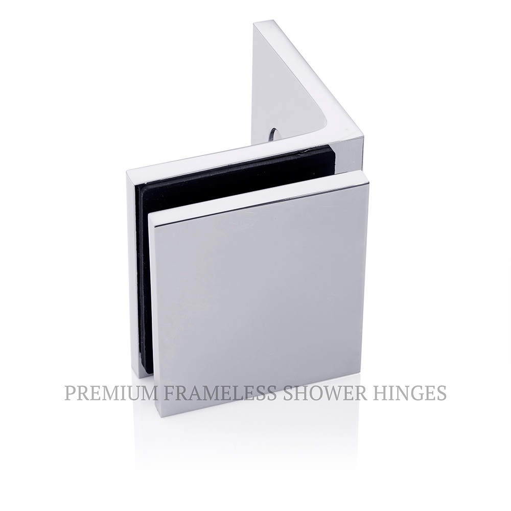 90 Degree Wall Bracket - Polished Chrome - Frameless Shower Hinges