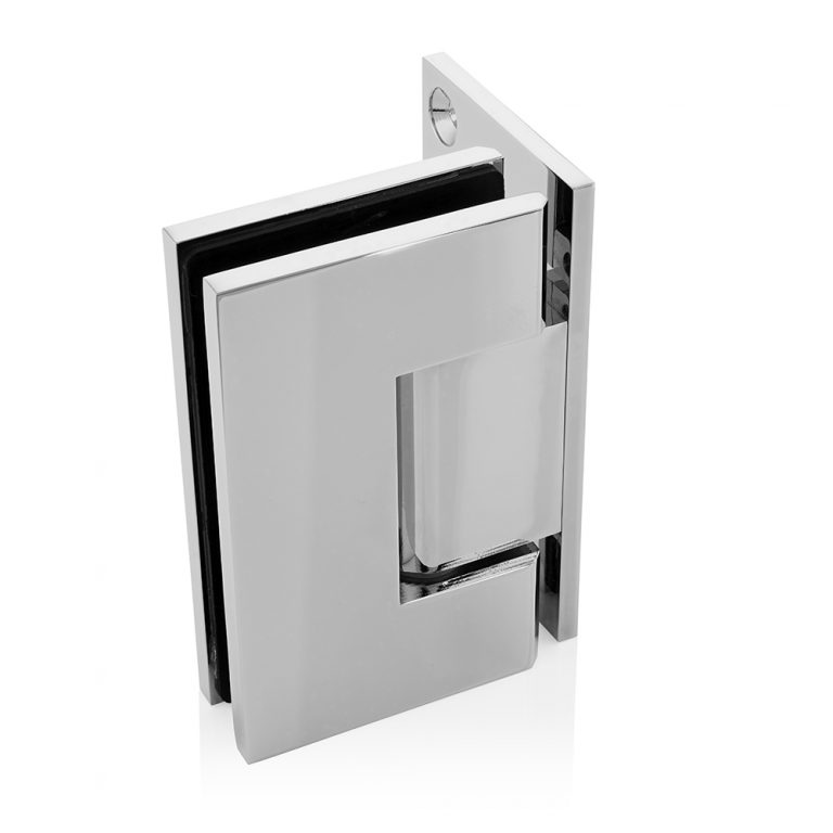90 Degree Offset Glass to Wall Hinge - Polished Chrome - Frameless ...