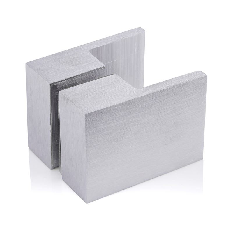 Heavy Duty Square Shaped Handle - Brushed Satin Chrome - Frameless ...