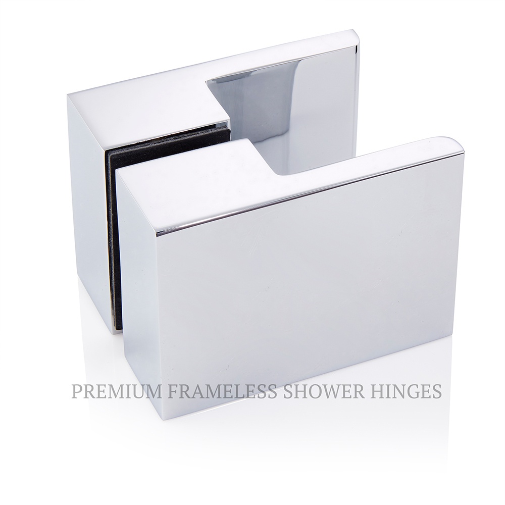 Heavy Duty Square Shaped Handle - Polished Chrome - Frameless Shower Hinges