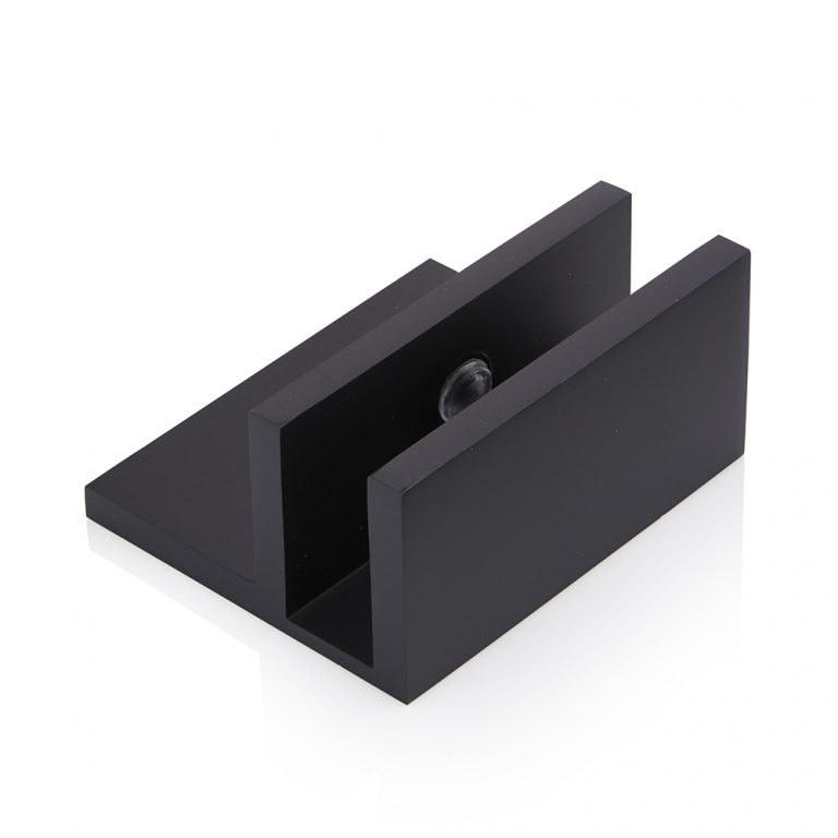 Offset Glass Shelf Bracket - Matt Black - Frameless Shower Hinges