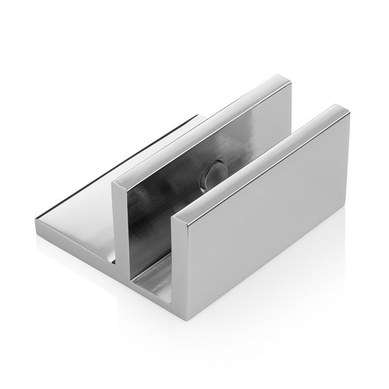 Offset Glass Shelf Bracket - Polished Chrome - Frameless Shower Hinges